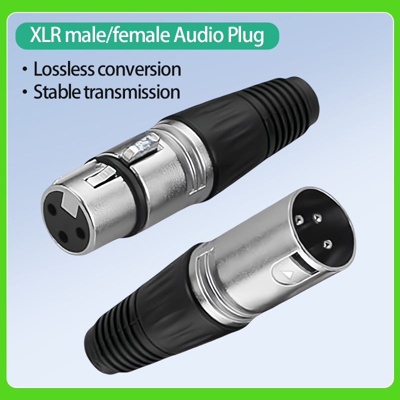 【2pcs】XLR 3 Pin Female Male MIC Jack Plug Audio Microphone Cable ...
