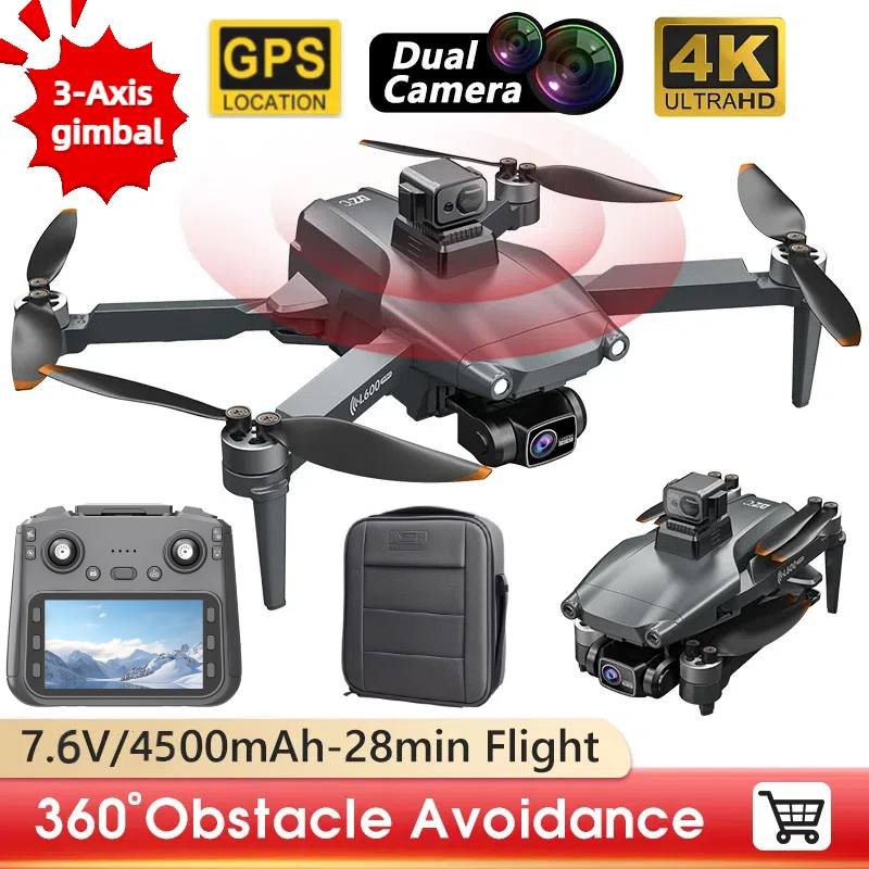 Upgraded L600-1 PRO MAX Professional 3-Axis Gimbal GPS Drone with 4K HD ...