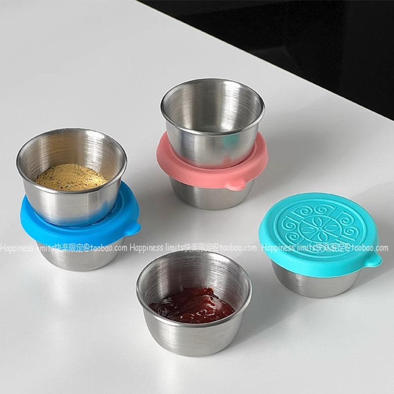 304 stainless steel mini sauce box with lid Portable salad dressing ...