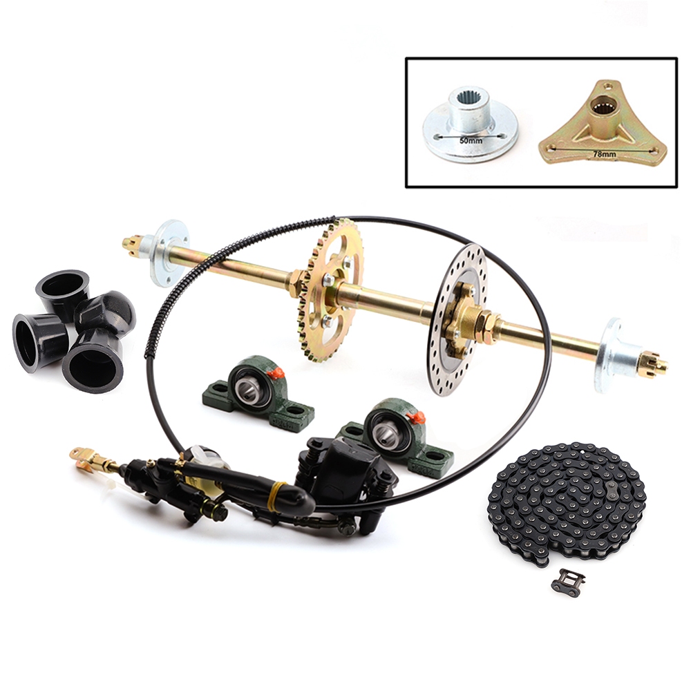 610mm Rear Axle 428-37T Sprocket 140L Chain Hydraulic Disc Brake Kit ...