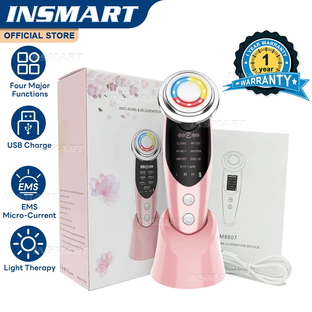 INMSART 7 in 1 EMS Microcurrent Lifting Device Vibration LED Facial Rejuvenation Wrinkle Removal ...