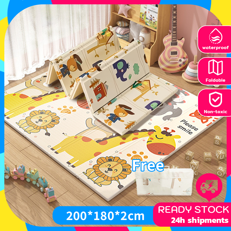 【FAST DELIVERY】 Playmat Tebal 2cm Foldable Double Sided XPE Extra Thick ...