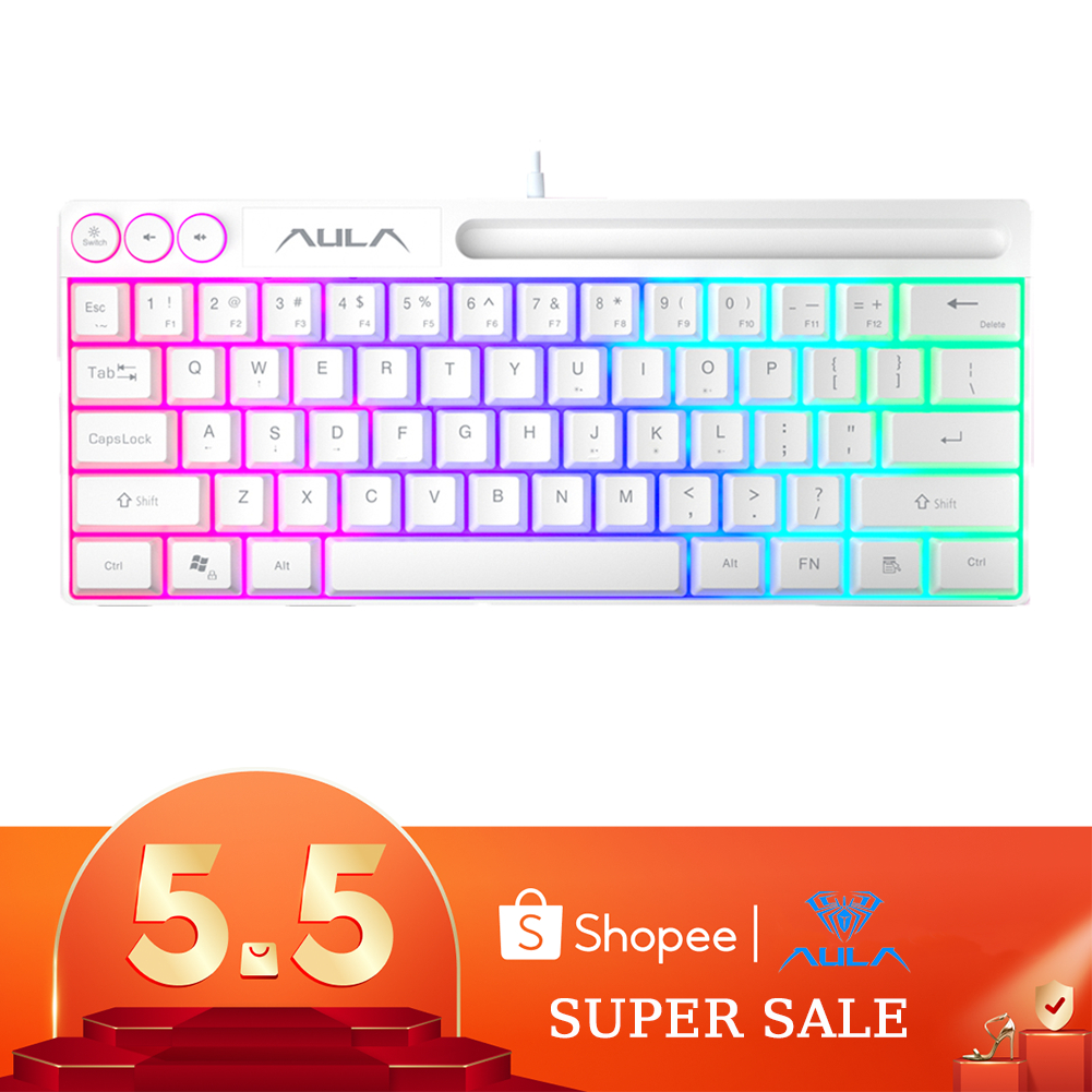AULA F3061 61Keys Wired RGB Gaming Keyboard Membrane Keyboard USB ...