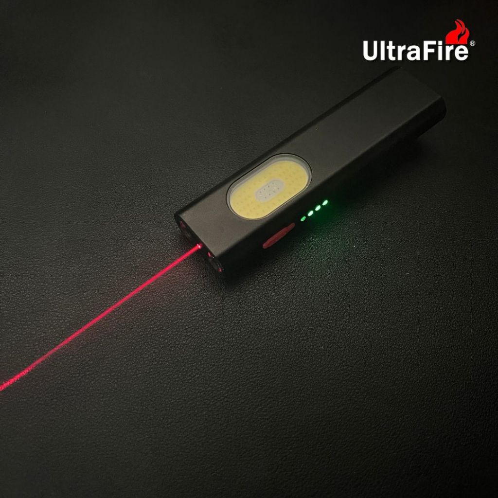 ULTRAFIRE MINI EDC Flashlight COB LED Work Light with Red Laser USB ...