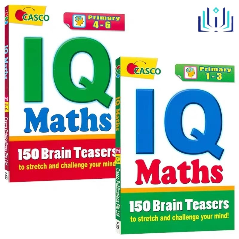 English “Casco IQ Maths Primary Grade 1-3/4-6 150 Brain Teasers to stretch and challenge you ...