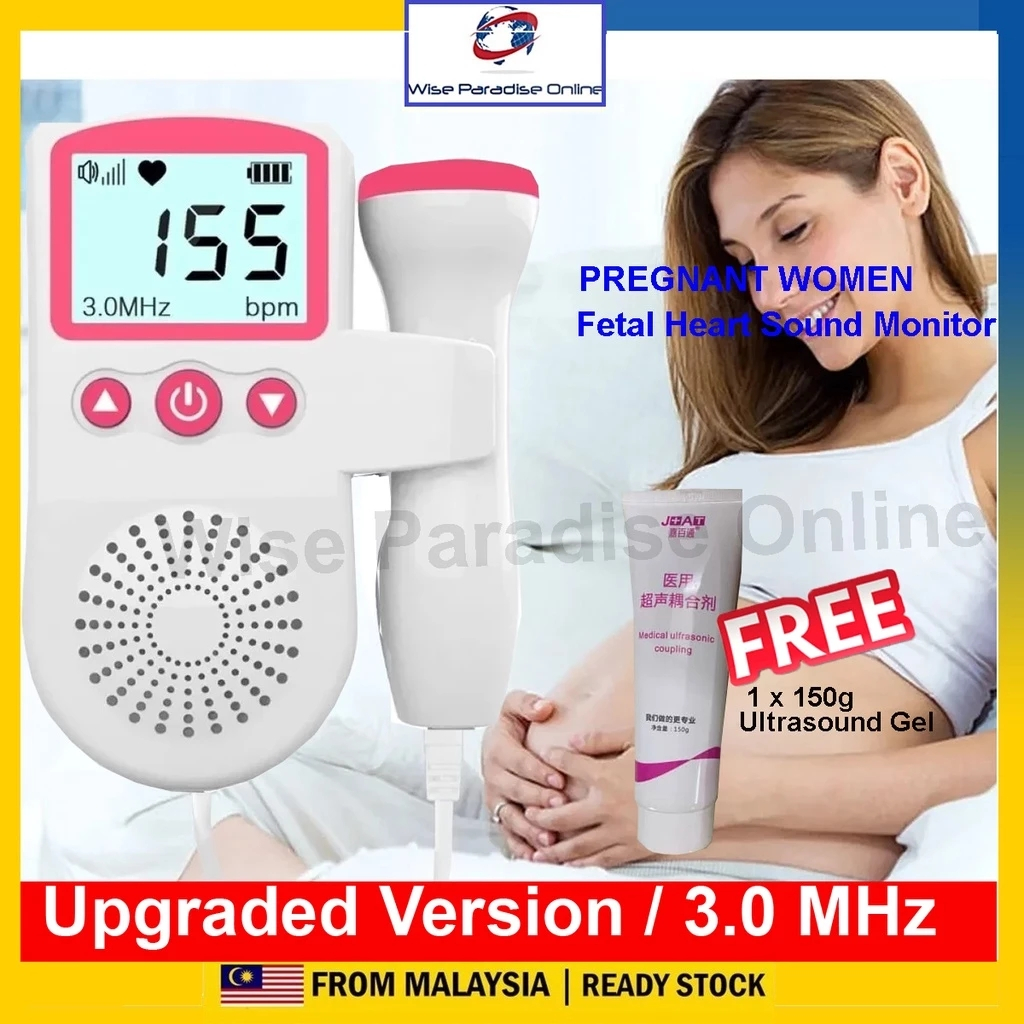 Viral Fetal Doppler 3.0MHz Safe Ultrasound Baby Heartbeat Monitor LCD ...