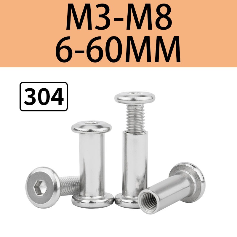Rivet screws Round head hex screw 304 Stainless Steel Rivet nut ...