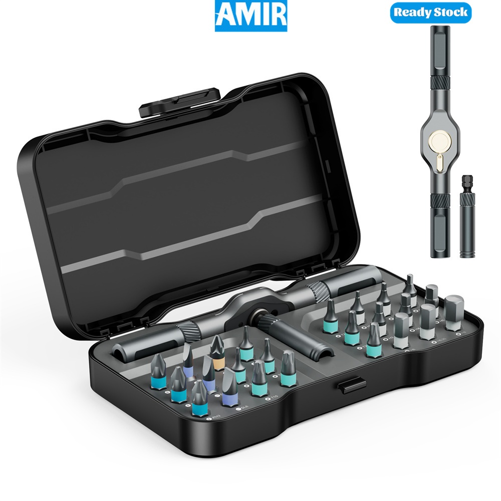 AMIR Ratcheting Screwdriver, 24 in 1 Magnetic Ratchet Screwdriver Set ...