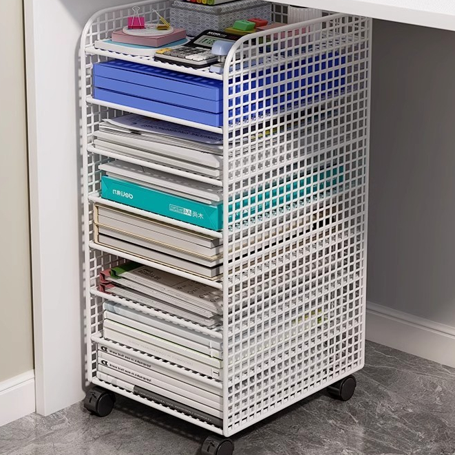 Multi-Layer Office Storage Rack Under Desk File Organizing Rack Roller ...