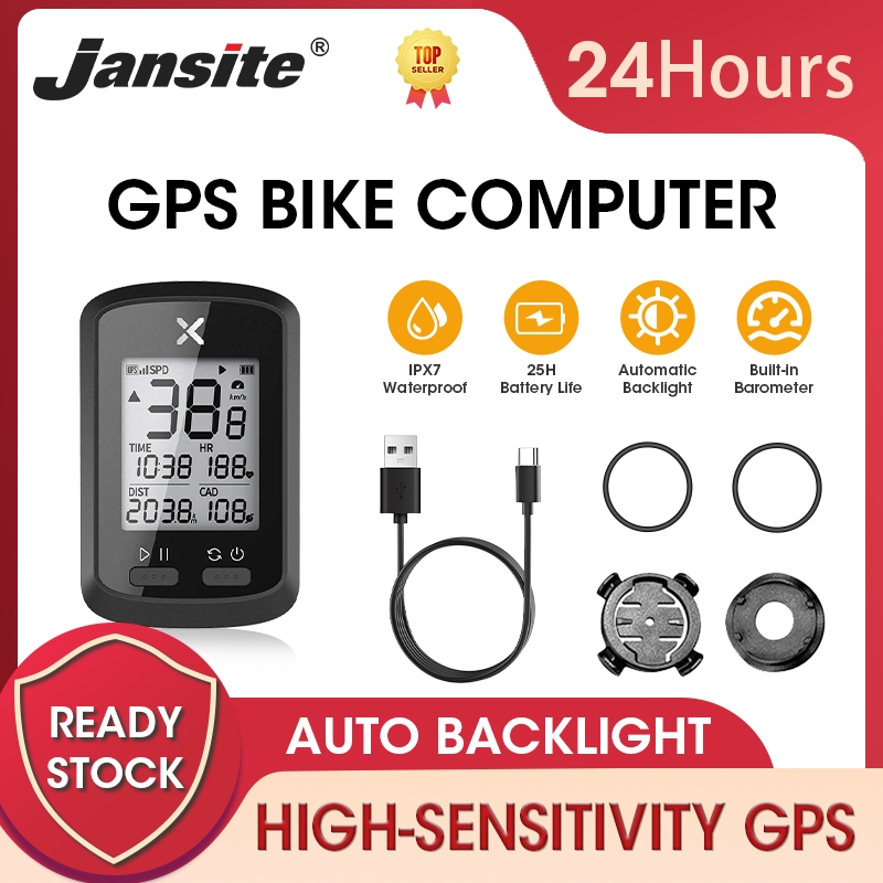 Jansite Bicycle Smart Meter Wireless GPS Speedometer IPX7 Waterproof ...