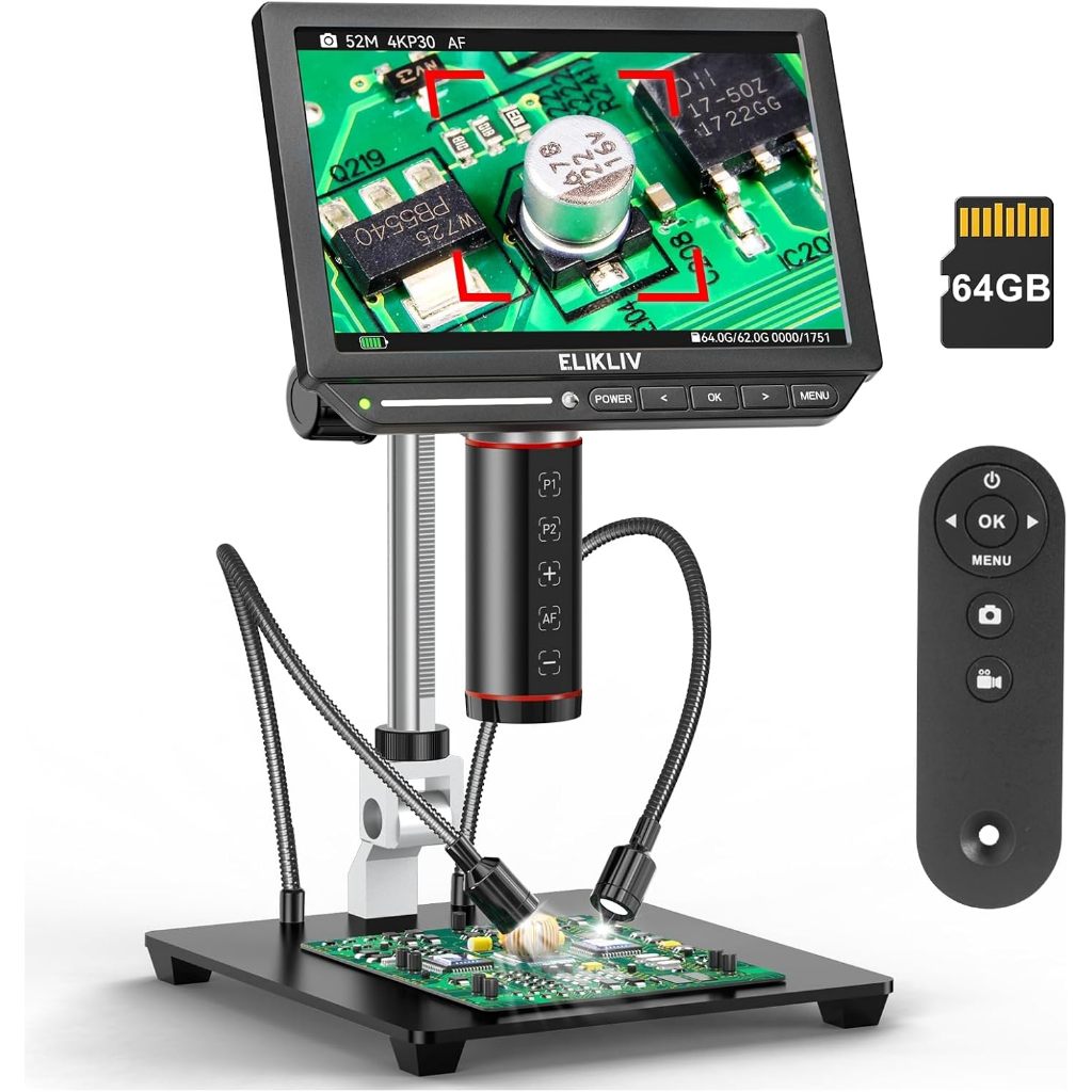 Elikliv Autofocus 4K Digital Microscope EM4K-AF, 52MP Soldering ...
