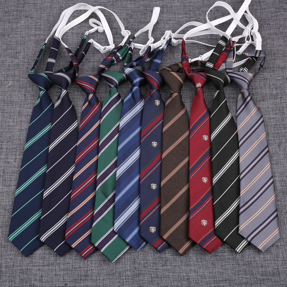 7cm Kids Easy-Wear Necktie easy to pull lazy tie JK collar tie striped ...