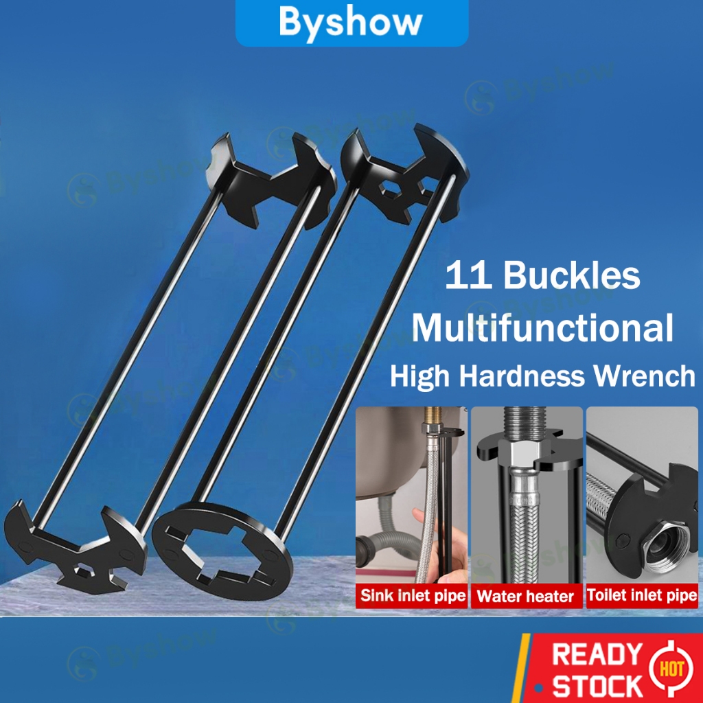 【Byshow】11 in 1 High Carbon Steel Faucet Wrench Multi Functional Sink ...