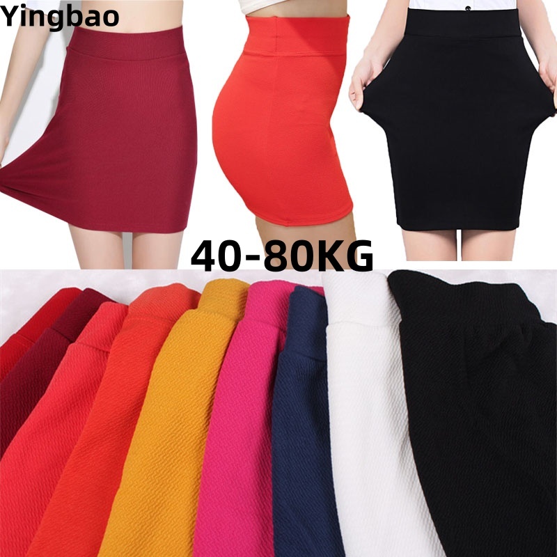 Yingbao Women's Elastic Waist Mini Pencil Short skirt Office Work Slim ...