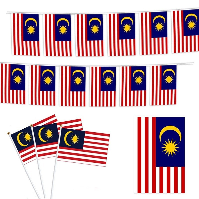 10M Malaysia Flag 20cm X 32cm Square Hanging Line Banner Malaysia ...