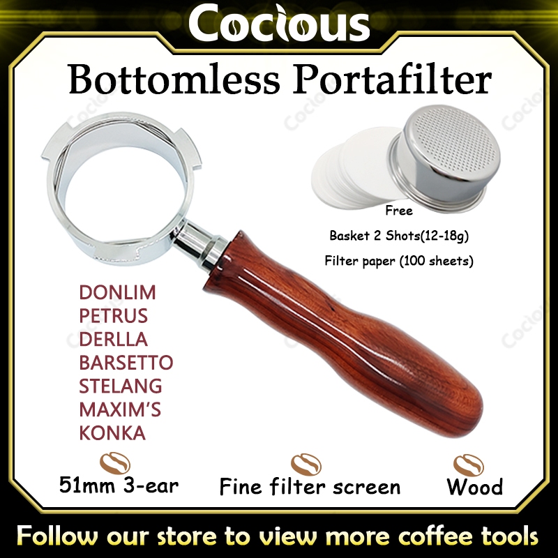 Coffee 51mm Bottomless Portafilter for DONLIM/PETRUS/Derlla/BARSETTO ...
