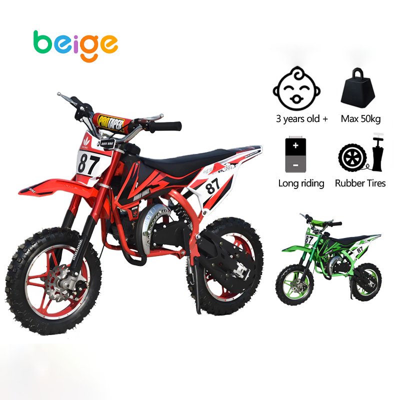 Beige New upgrade in 2025 Kids Mini Motorcycle 49 CC Motor Budak Pocket ...