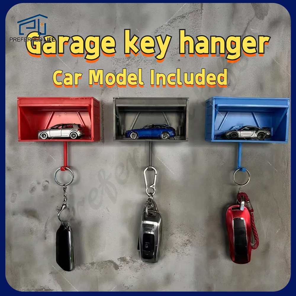 (Including car) Car Garage Key Holder with Opening Door Garage keychain ...