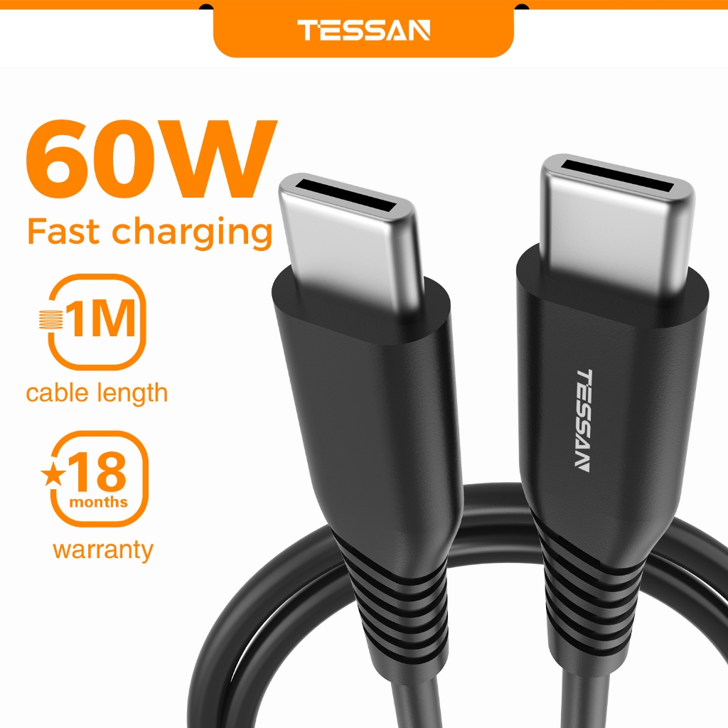 TESSAN 60W Fast Charge USB C to USB C Type C Fast Charging Cable for ...