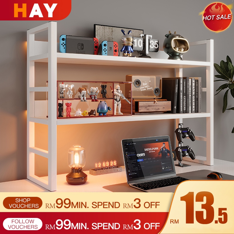 Desk Organizer Gaming Table Storage Rack Computer Table Shelf 3 Layer ...