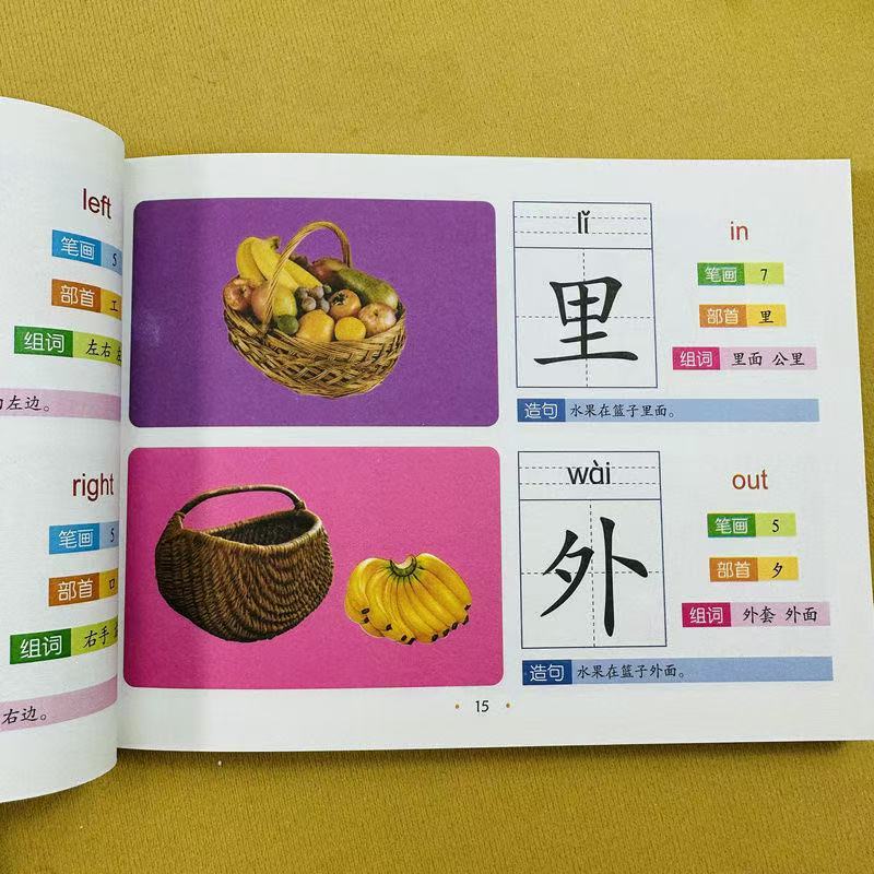 176pages Chinese Characters Learning Picture Book Hanyu Hanzi Pinyin ...