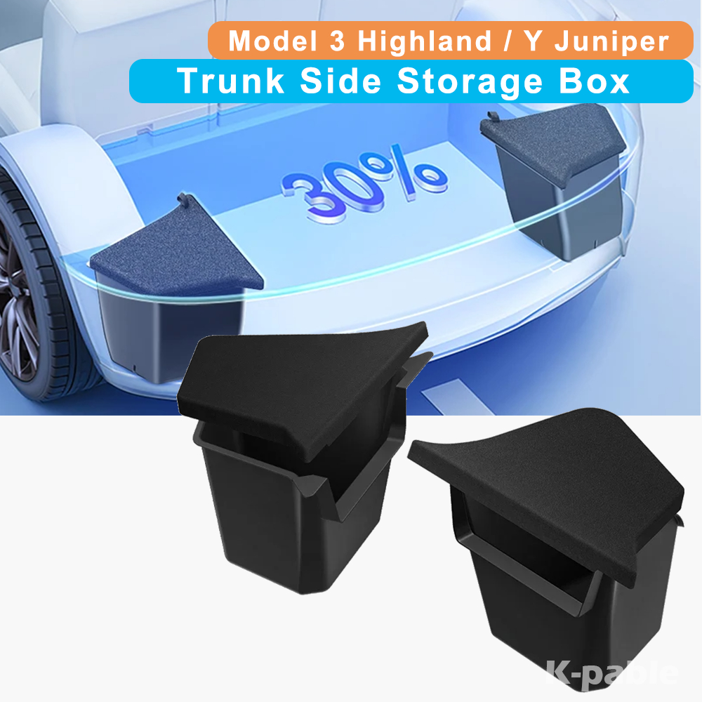 Car Trunk Side Storage Box For Tesla Model Y Juniper Model 3 Highland ...