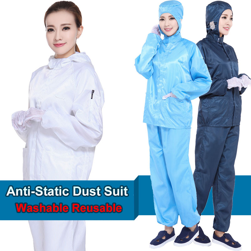 Clean room Overall Jumpsuit Coverall ESD PPE Suit Washable Reusable ...