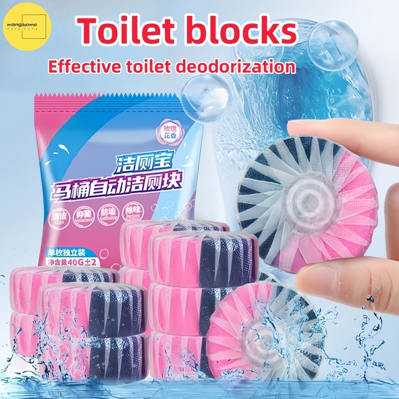 💫💫(New formula) 2IN1 toilet deodorant blocks Remove stains twice as muchpink blocks for toilet ...