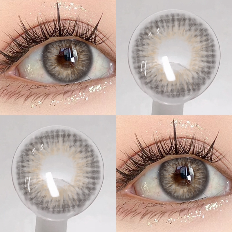 Eyeshare OMG Gray Contact Lens Natural Brown Eyes Contacts With Case ...