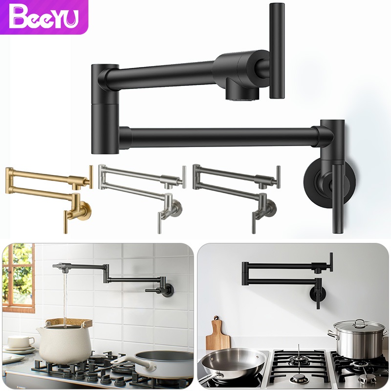 Kitchen Pot Filler Faucet Stainless Steel 2 Handle Folding Faucet ...