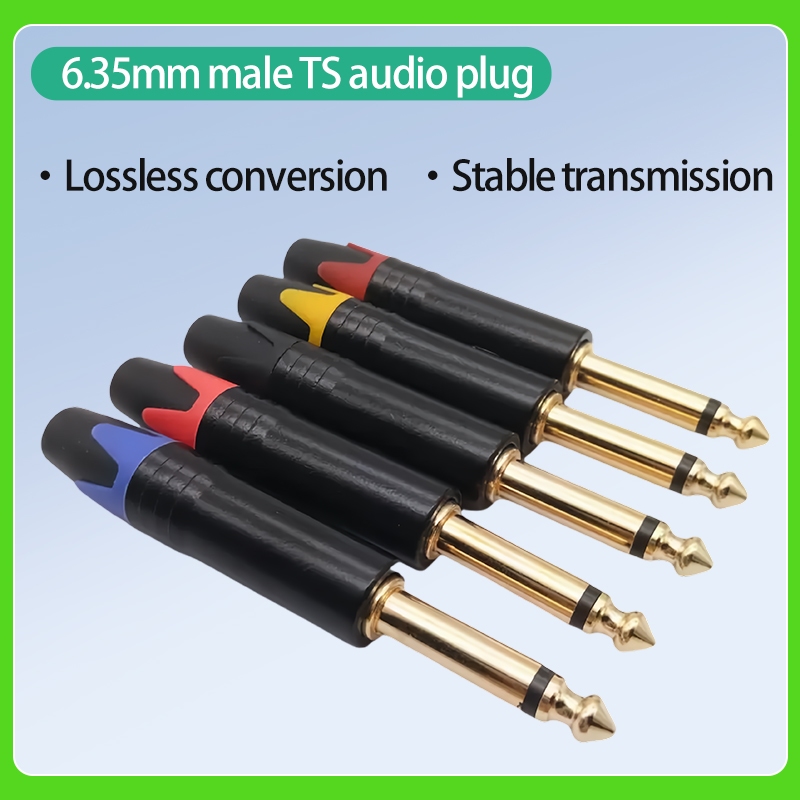 Audio 1/4" TS Plug, 6.35mm Heavy Duty TS Stereo/ Mono Male Solder Jack ...