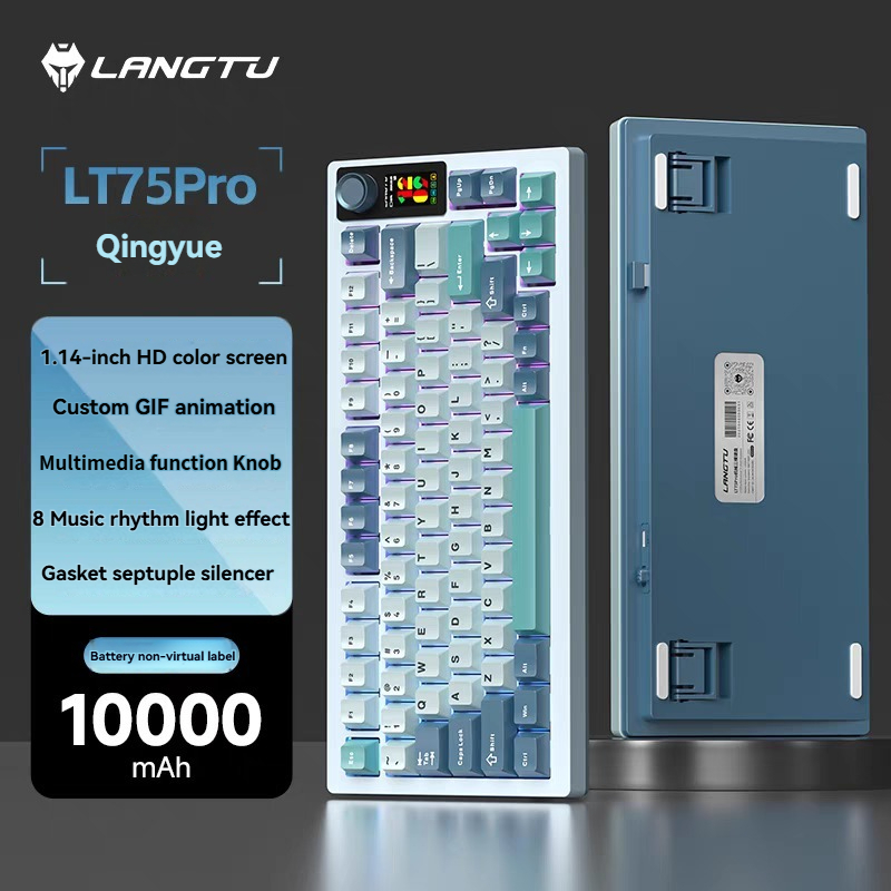 LANGTU LT75 Bluetooth Wireless Mechanical Keyboard with Triple Mode ...
