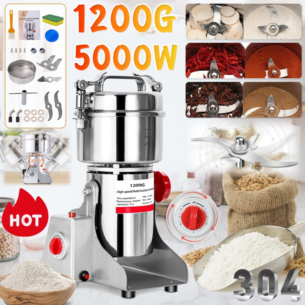 Electric Grain Grinder Mesin Pengisar Rempah Serbuk Kisar Cili Kering ...