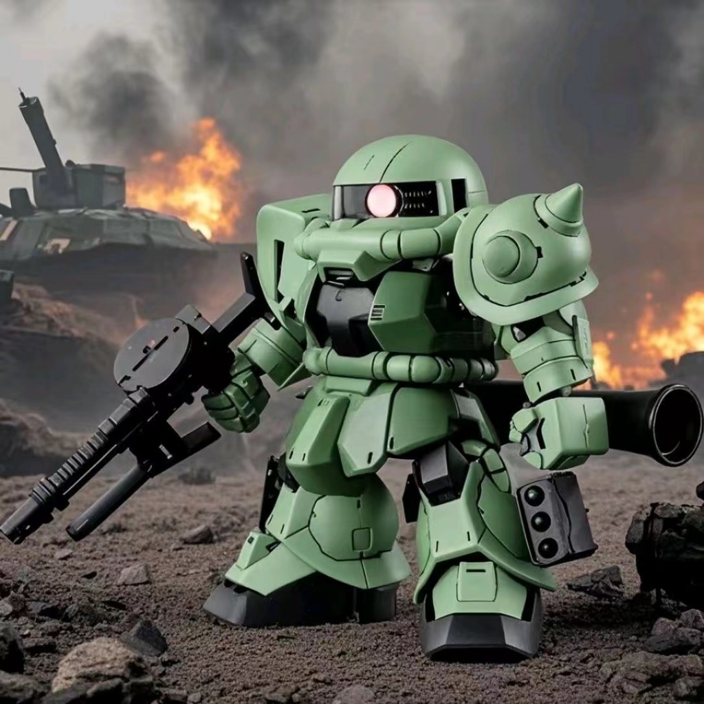 Gundam Model SDCS Zaku II Mass Production Type Green Zaku Assembly ...