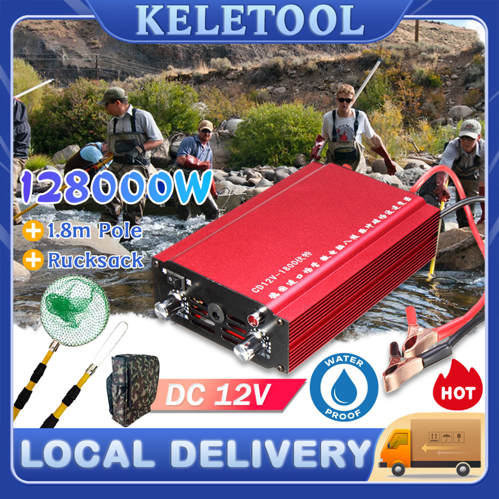 128000W Ultrasonic Inverter Electro Fish Fisher Fishing Machine Shocker ...