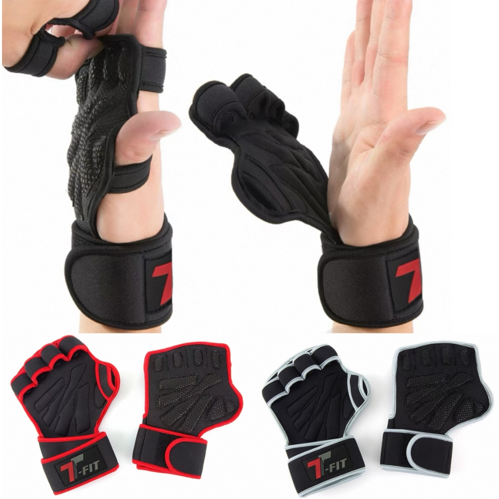 Fitness Half-Palm Gloves Palm Protection Pull-Up Grip Strength Sports ...