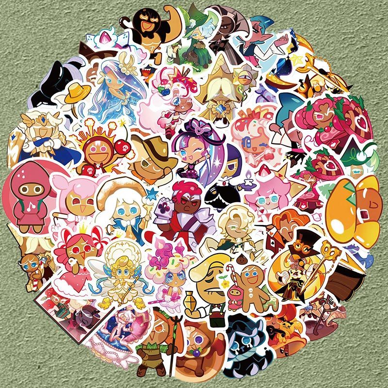 50pcs Cute Cartoon Cookie Run Kingdom Stickers PVC Waterproof DIY Phone ...