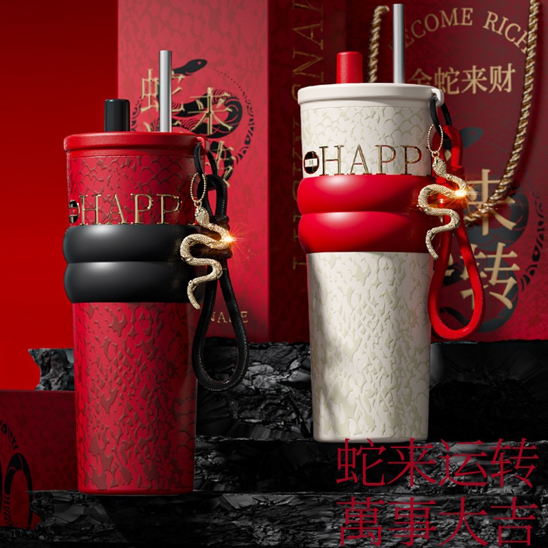 Ladies' water bottle 710ml｜Water bottle with straw｜Handheld thermos ...