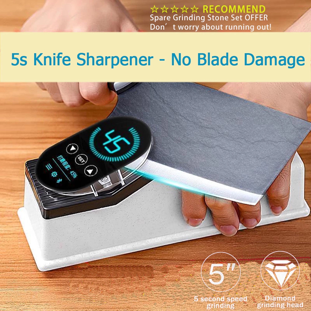 Electric Knife Sharpener - 5s Quick Sharpening, Keeps Blades Sharp ...