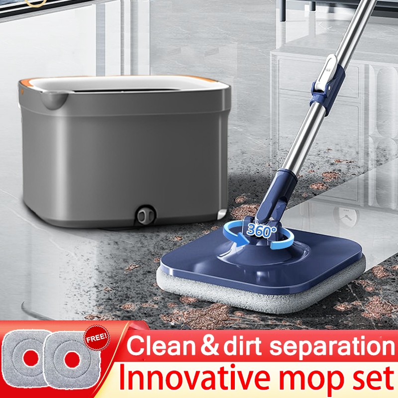 360° Rotation Dirty & Clean Water Separation Spin Mop Bucket utomatic ...