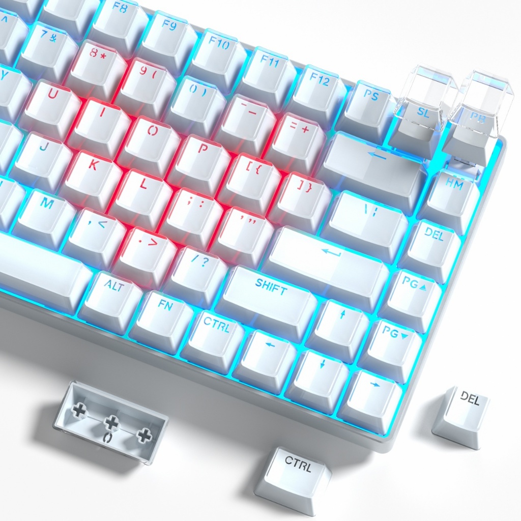 Womier Crystal Jelly Keycaps 118 Keys OEM Profile Shine Through Key ...