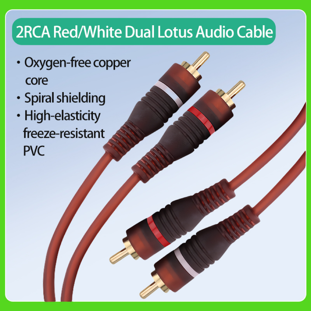 【1.0M/1.5m/3m/5m】2 RCA to 2 RCA Audio Cable, For Mixer,Headphone ...