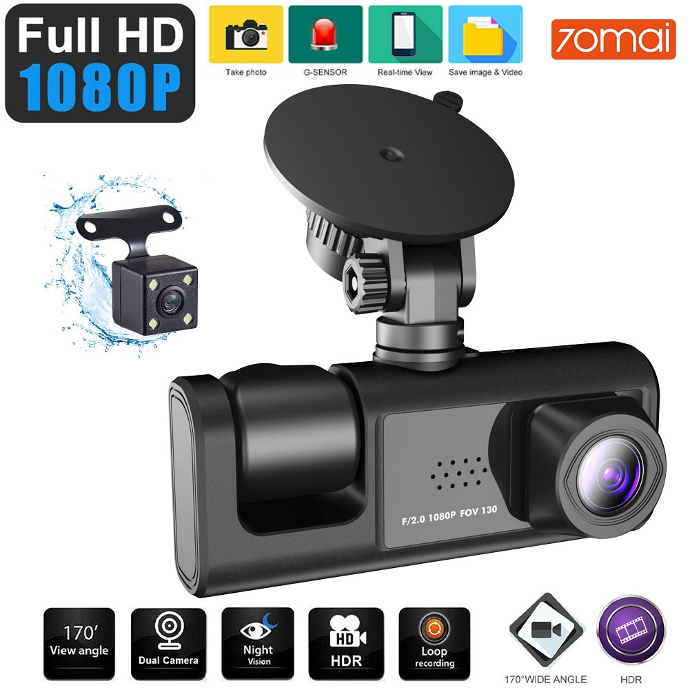 70mai 3 Cameras Car Camera Front-Rear-Center Camera Car 3 Camera 1080P ...