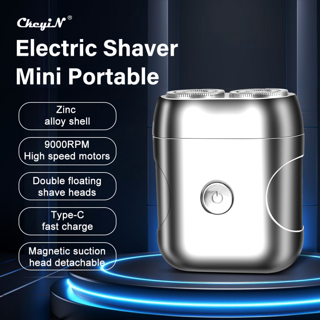 Ckeyin Mini Electric Shaver 2 Floating Heads Portable Rechargeable ...