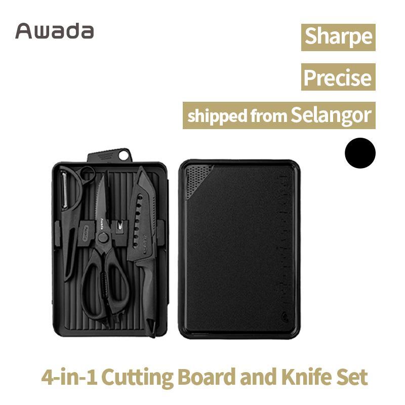 Awada Outdoor Cutting Set Black Tactical Camping Multifunctional ...