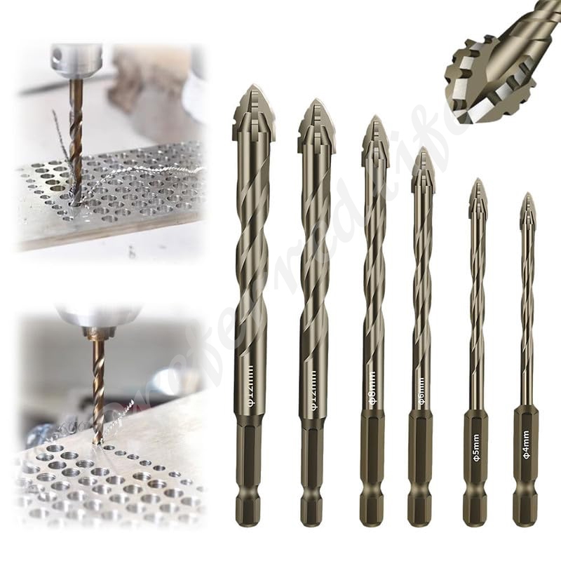 High-Strength 4-Flute Serrated Eccentric Drill Bit Kit, Four-Flute ...
