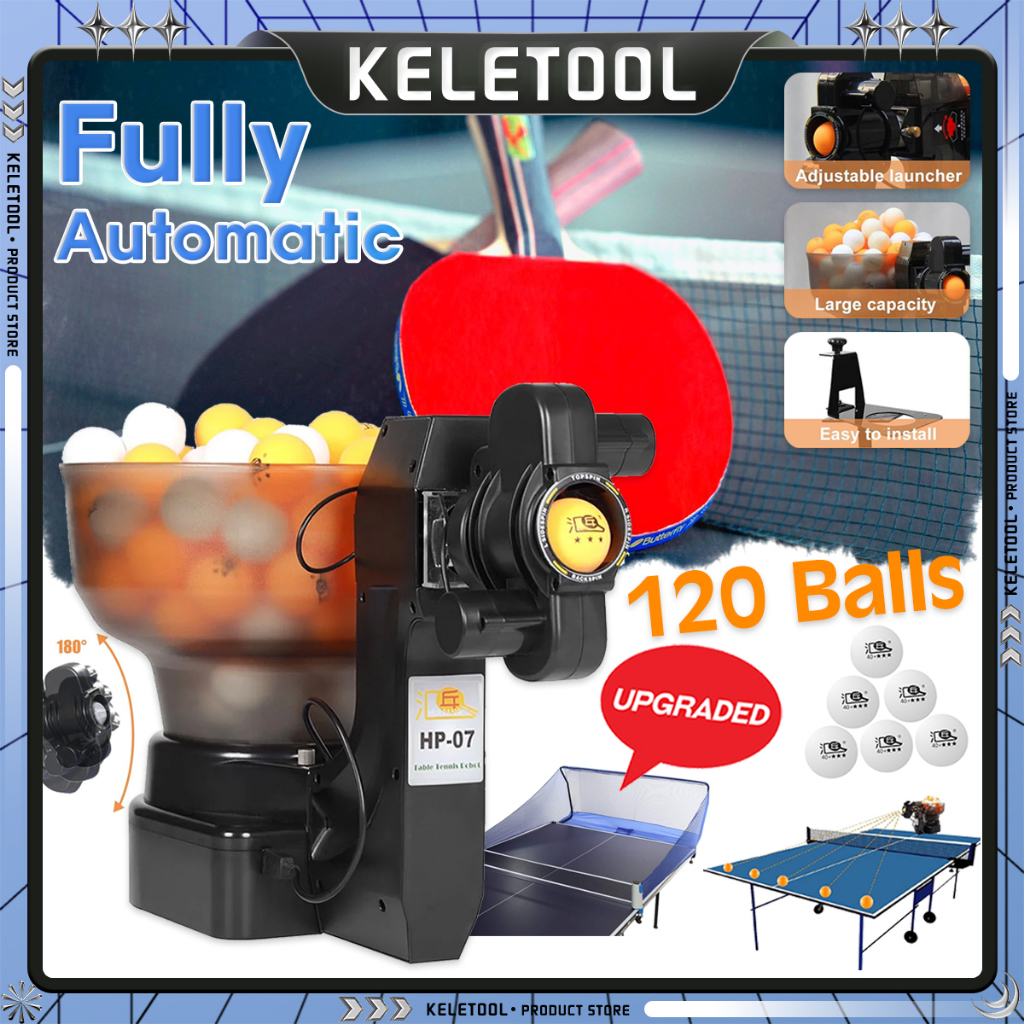 80 Balls Hp-07 Automatic Ping Pong Table Tennis Robots Ball Machine For ...