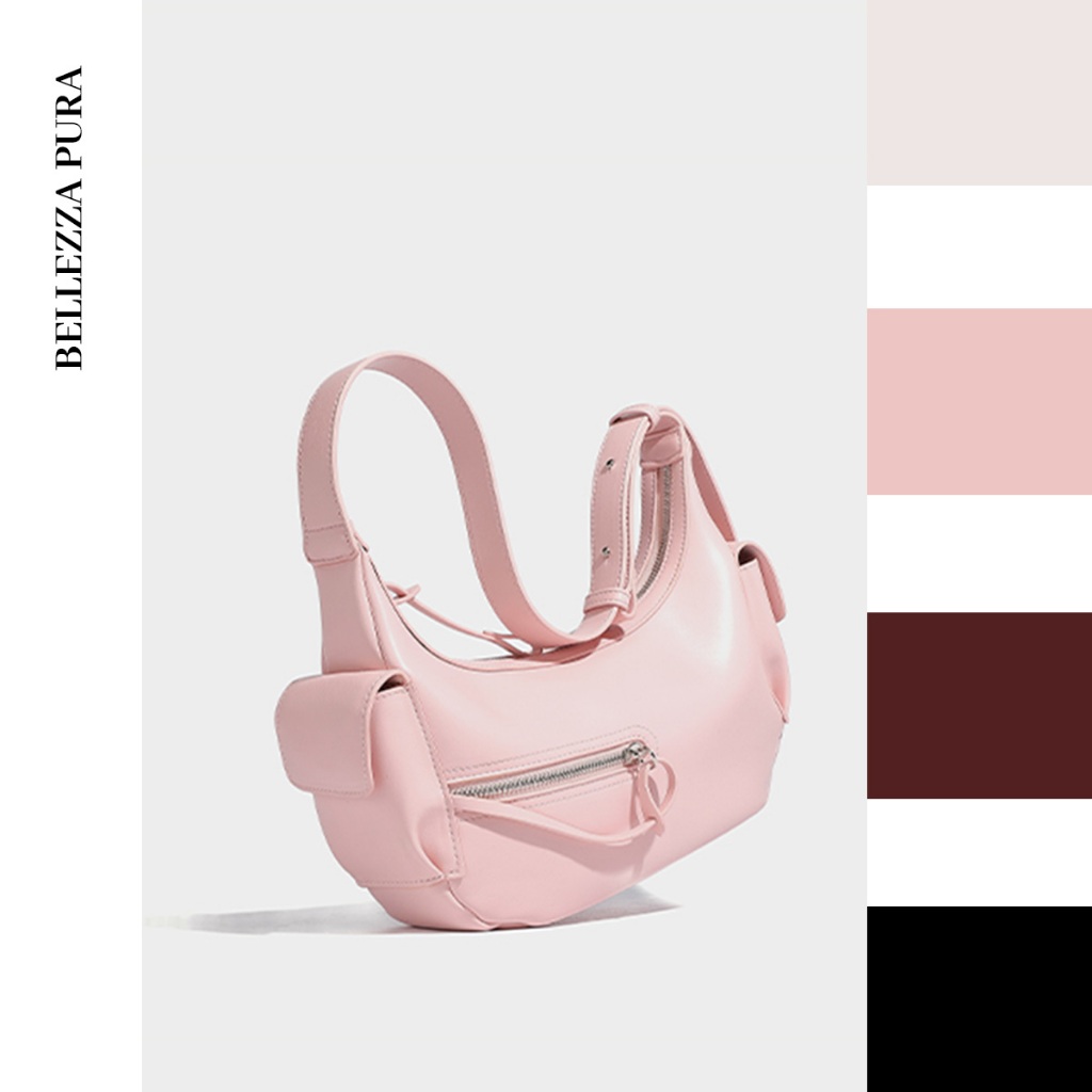 BELLEZZA PURA Women's Handbag Korean Fashion Half-moon Bag Commuter ...