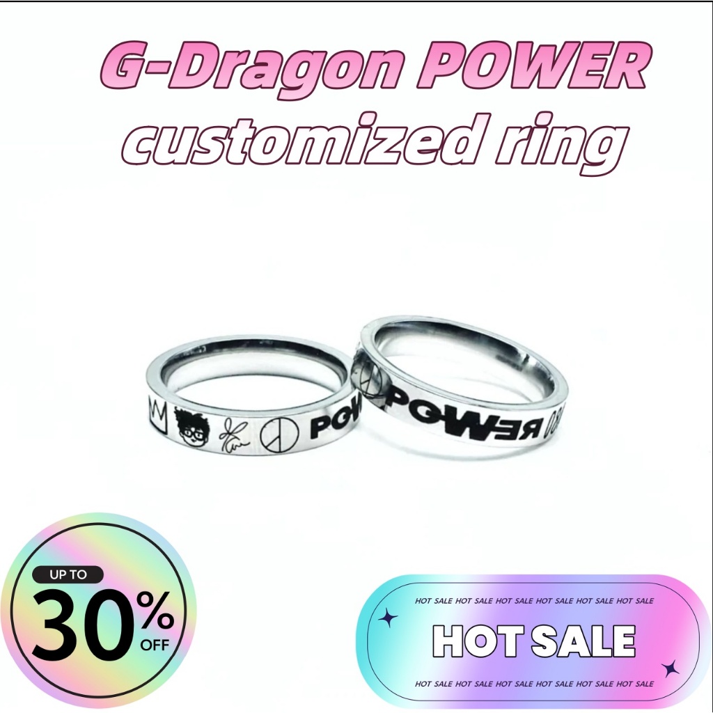權志龍定制應援戒指G-Dragon Titanium Steel Birthday Signature Fan Support GD New Model Ring | Shopee Malaysia
