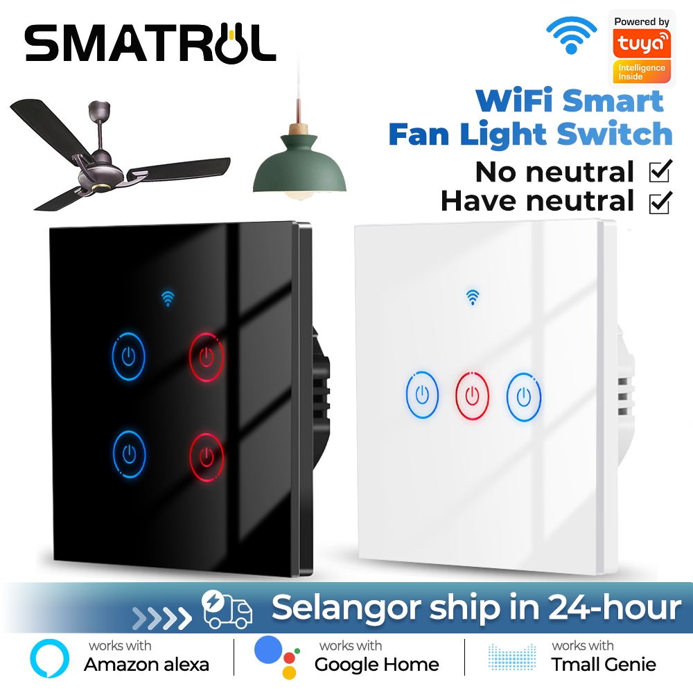 SMATRUL Tuya Smart Switch WiFi Smart Fan Light Smart Switch High ...